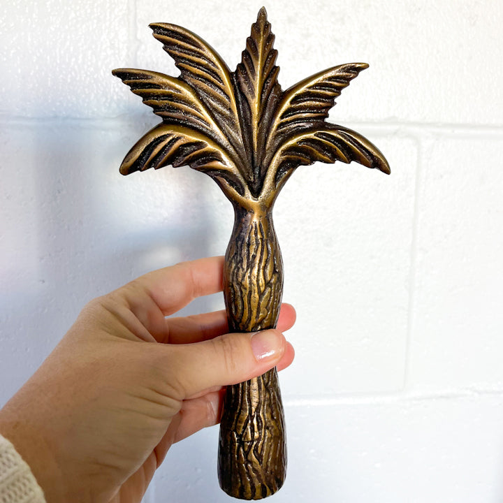 Solid Brass Palm Tree Door Handle - Ocean Luxe